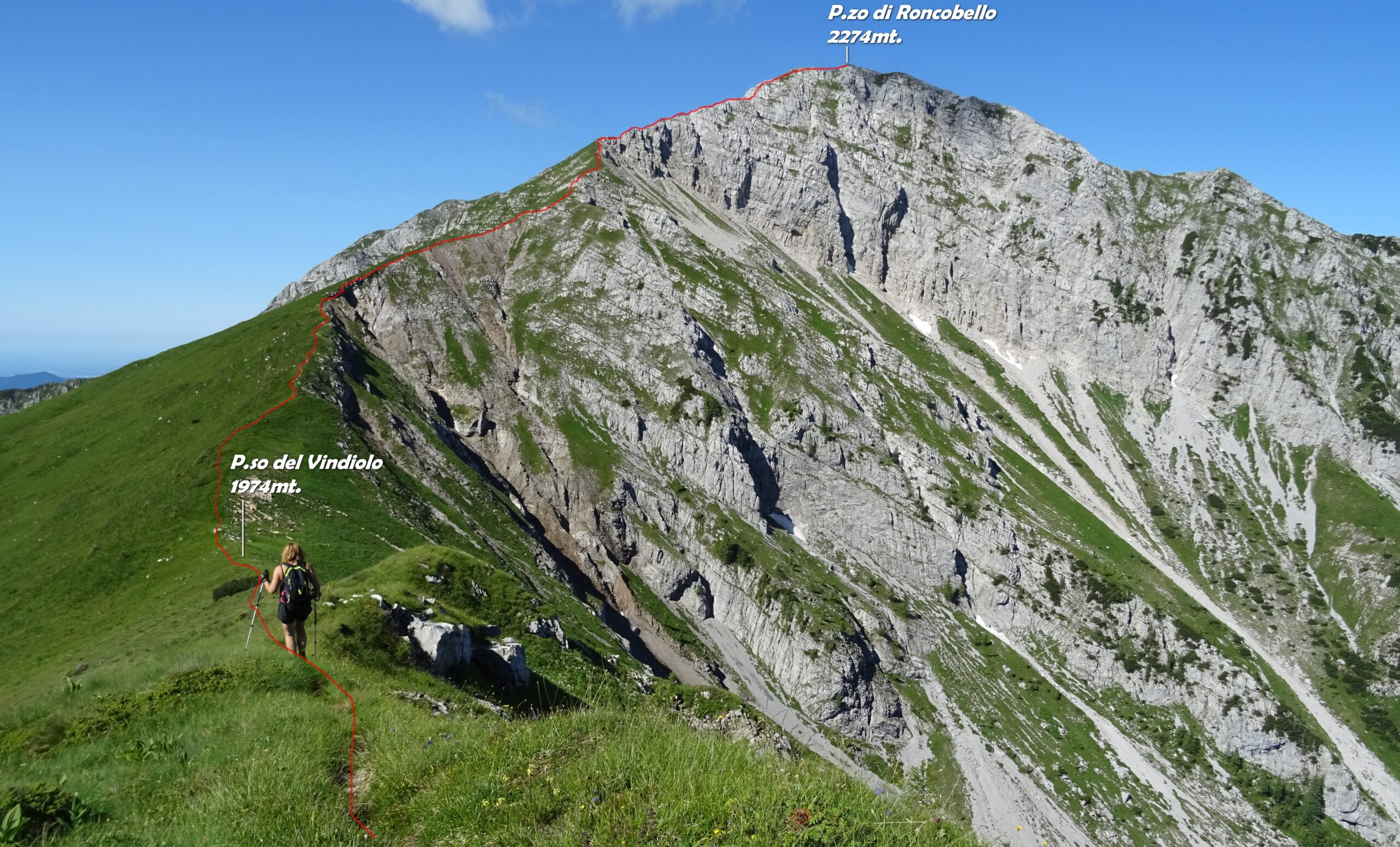 Menna (Cima di) da Zorzone, anello per la Cima di Vindiolo ...
