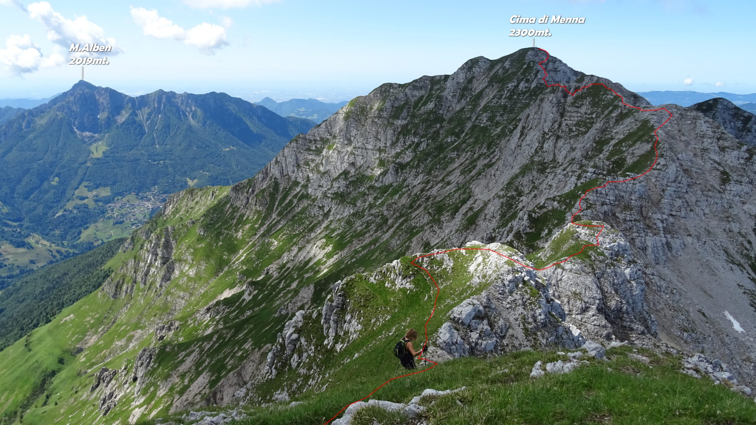 Menna (Cima di) da Zorzone, anello per la Cima di Vindiolo ...